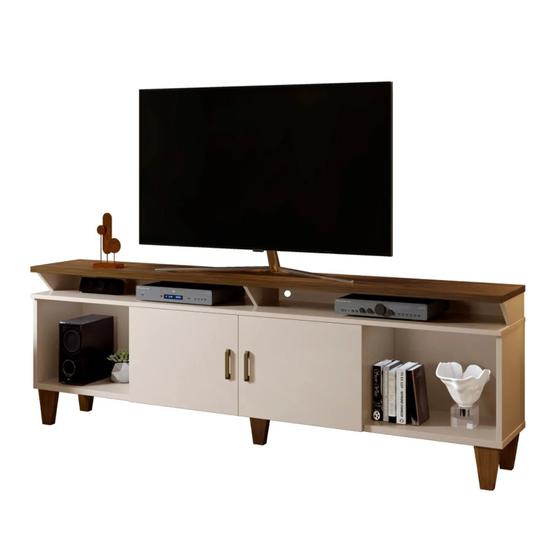 Rack Arizona 2 portas Tv até 65 polegadas pés Madeira Maciça Mavaular ...