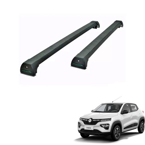 Rack Bagageiro de Teto Renault Kwid todos os anos Preto em alumínio ...