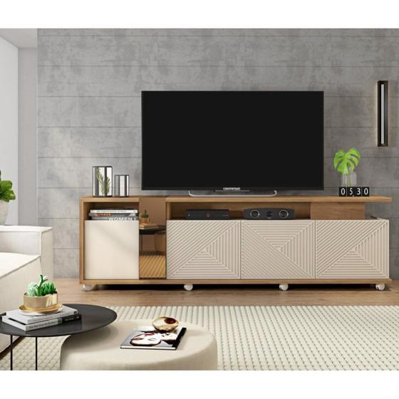 Rack Bancada Columbus Para TV Até 75 Polegadas Sala de Estar 4 Portas 2 ...
