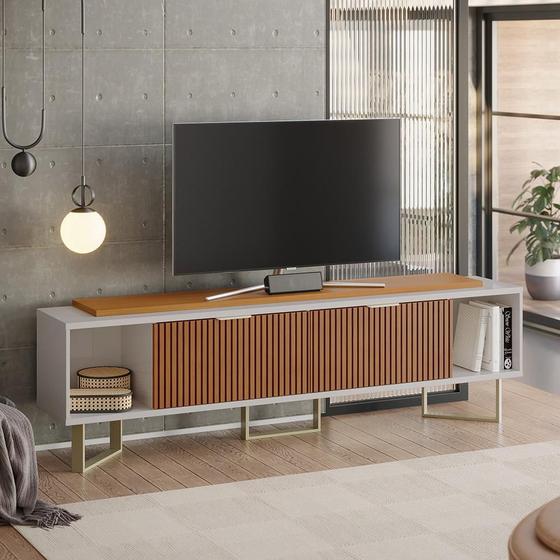Rack Bancada Malibu 2.10 Para Tv Até 70 Polegadas Pés de Ferro Off White / Tauari - Lukaliam ...