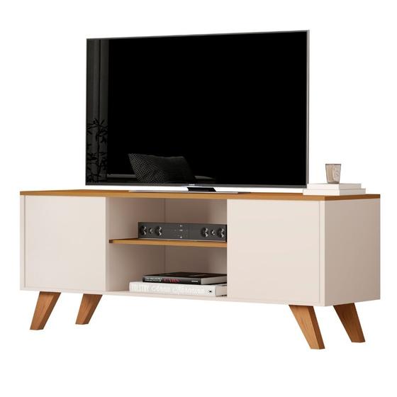 Rack Bancada Para Sala De Estar Com 2 Portas e Prateleiras - E-NOVA ...