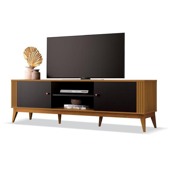 Rack Bancada Para Sala TV Até 60 Polegadas Legacy Cedro / Preto - EDN - Rack - Magazine Luiza