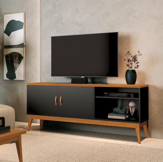 Rack Bancada Para Sala Tv até 60 Polegadas Star Cedro/Off White - EDN ...