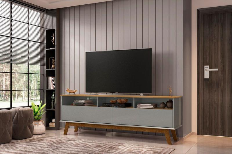 Rack Bancada para Sala TV Até 65 Polegadas com Portas Pés em Madeira Elegant - Bechara - Rack ...