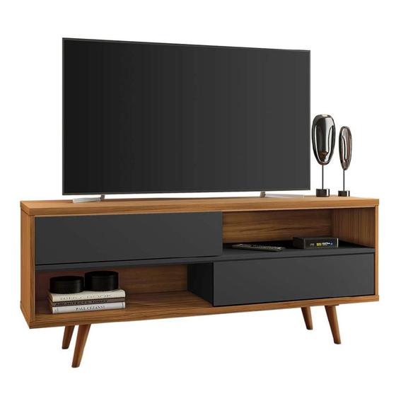 Rack Bancada Para TV até 50 Polegadas NT1180 Notável Preto / Freijó Trend - NOTAVEL - Rack ...