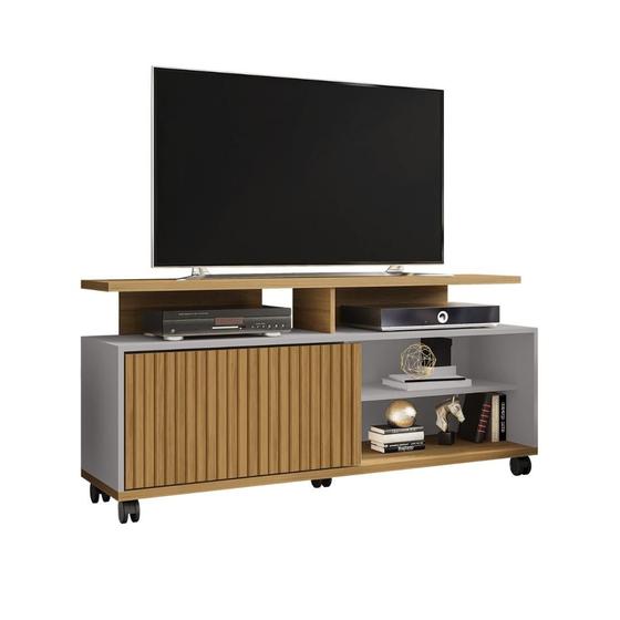 Rack Bancada Para Tv Até 55 polegadas Com Rodízios 1 Porta Palatino - Bechara - Rack - Magazine ...