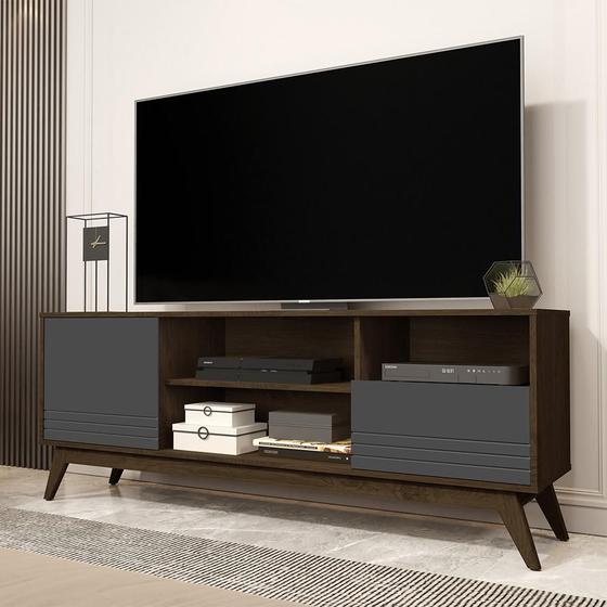 Rack Bancada Para TV de 42 Polegadas Kairo - Cedro/Cinza- Germai Móveis ...