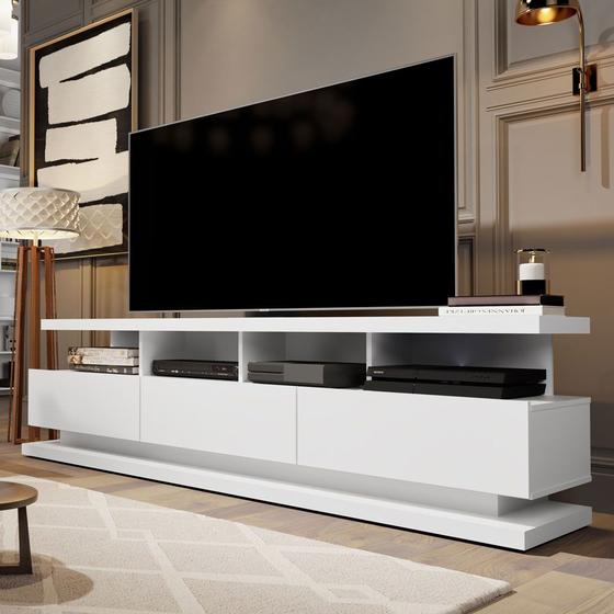 Rack Bancada para TVs Até 75 Polegadas - Germai Vivare - Branco Acetinado - Rack - Magazine Luiza