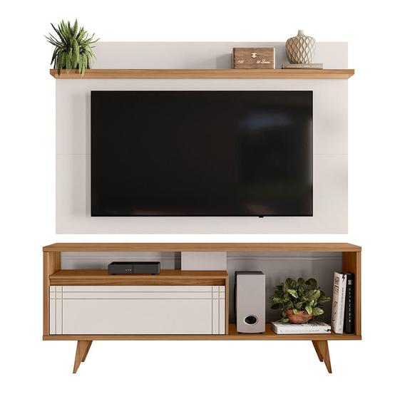 Rack Bancada Retrô com Painel para TV até 60 Polegadas 1,60m Freijó ...