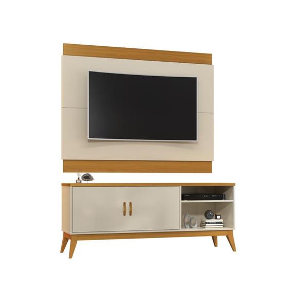 Rack Bancada Star com Painel para TV de até 60 Polegadas 1,60m Legacy Off White/ Cedro - EDN ...