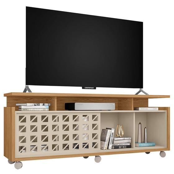 Rack Bancada TV Até 65 Polegadas Orion Buriti/Off White - Caemmun - Rack - Magazine Luiza