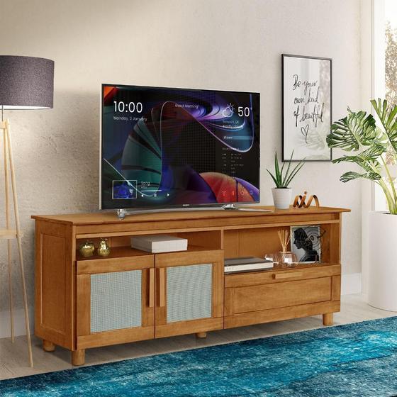 Rack Cadman em Madeira Maciça Imbuia e Tela Indiana - Atraente Móveis ...