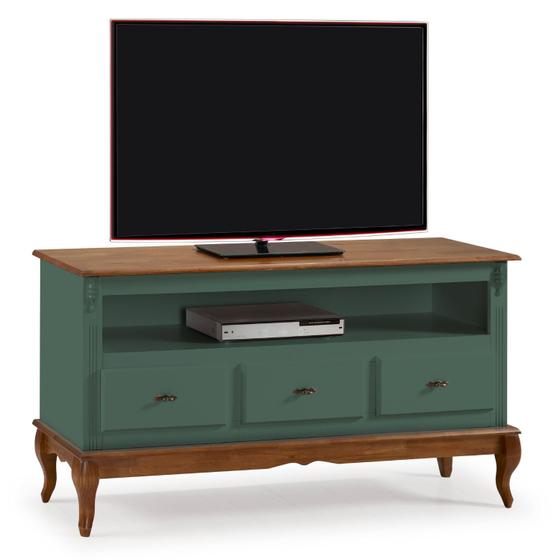 Rack Clássico 3 Gavetas Verde Musgo - Linz - Rack - Magazine Luiza