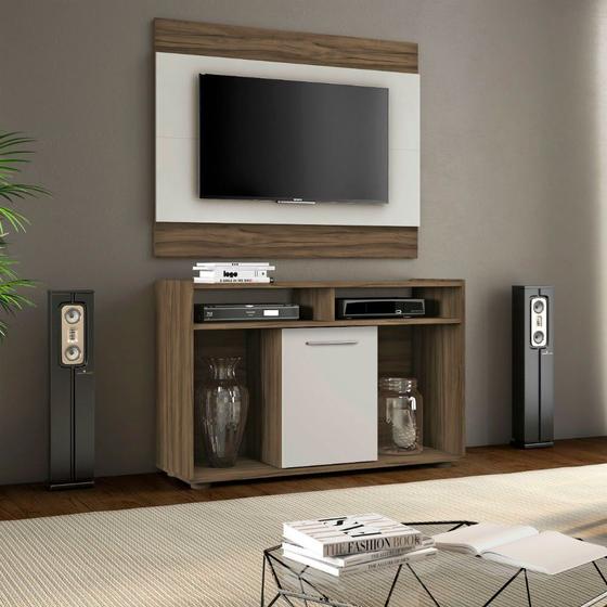 Rack com Painel para TV 43 Polegadas 1 Porta Show Notável Móveis - Rack com Painel - Magazine Luiza