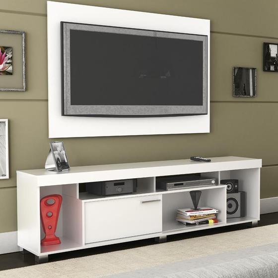 Rack com Painel para TV 55 Polegadas Tomaz Branco 130 cm - Madetec ...