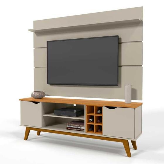 Rack com Painel Para TV 60 Polegadas 160cm Prism 1.8 Patrimar Off White/Cinamomo - Rack com ...