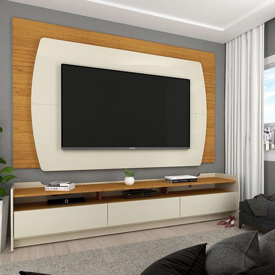 Rack com Painel para TV atÃ 75 Polegadas 3 Gavetas Sublime 220 Gelius ...