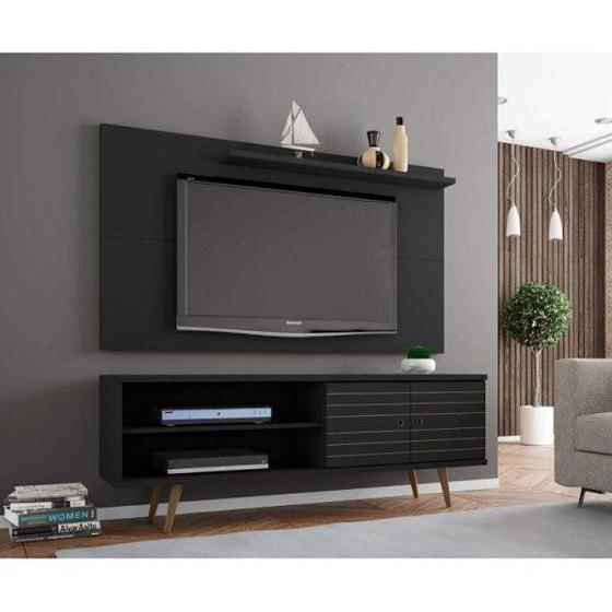 Rack com Painel para TV até 50 Polegadas Ônix Chanel Móveis Bechara - Painel para TV - Magazine ...