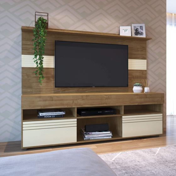 Rack com Painel para TV até 60 Polegadas Vienna Espresso Móveis Avelã ...