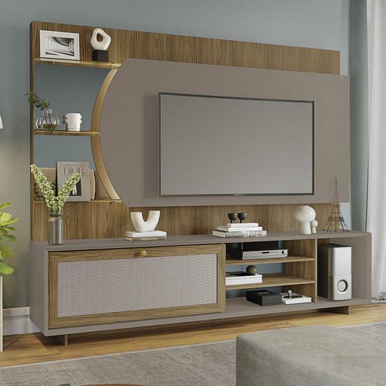 Rack com Painel para TV até 75 Polegadas com LED 1 Porta Nassau CBM947 ...