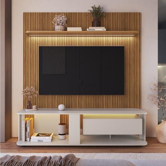 Rack com Painel para Tv até 75 Polegadas com Led Impressão Ripada 3d ...