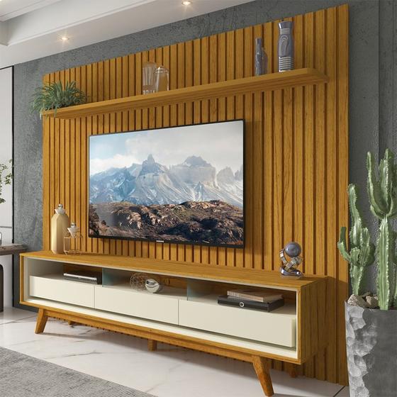 Rack com Painel para Tv até 85 Polegadas 3 Gavetas com Pés Requinte ...