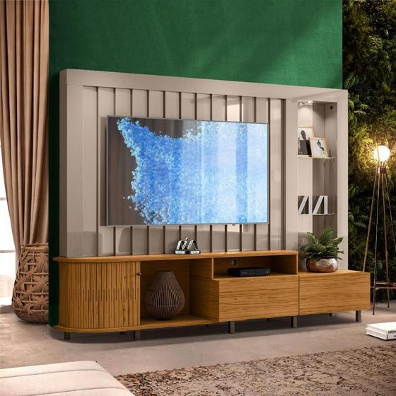 Rack Com Painel Ripado Para Tv Até 70 Polegadas Fendi Naturale Eilish Shop Jm - Rack com Painel ...