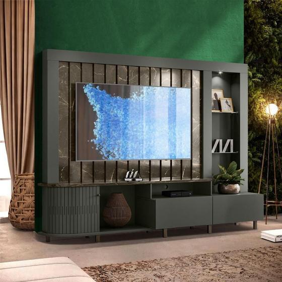 Rack Com Painel Ripado Para Tv Até 70 Polegadas Jade Oliva Eilish Shop Jm - Rack com Painel ...