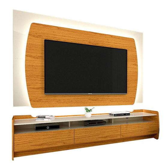 Rack com Painel TV 70 Polegadas Sublime 2.2 Com Led Gelius Naturale/Off ...