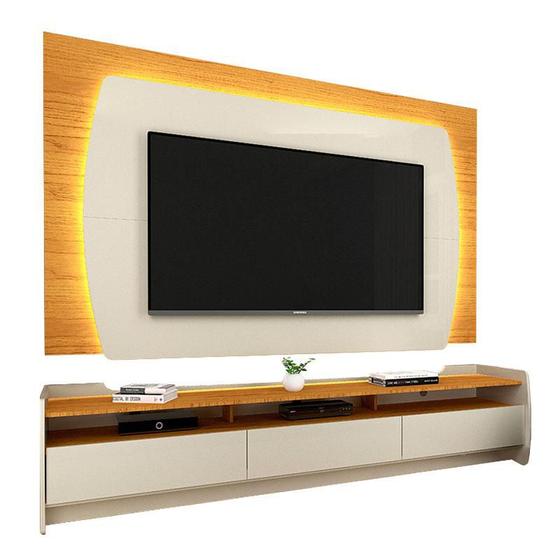 Rack com Painel TV 70 Polegadas Sublime 2.2 Com Led Gelius Off White ...