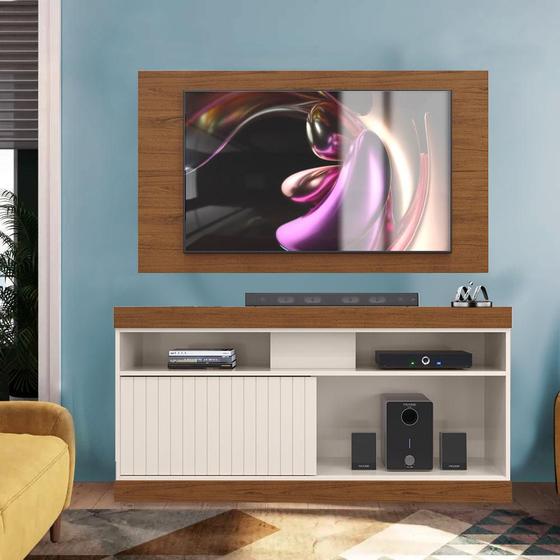 Rack Compacto Com Painel Para Tv 50 Polegadas Off White Freijó Noronha ...