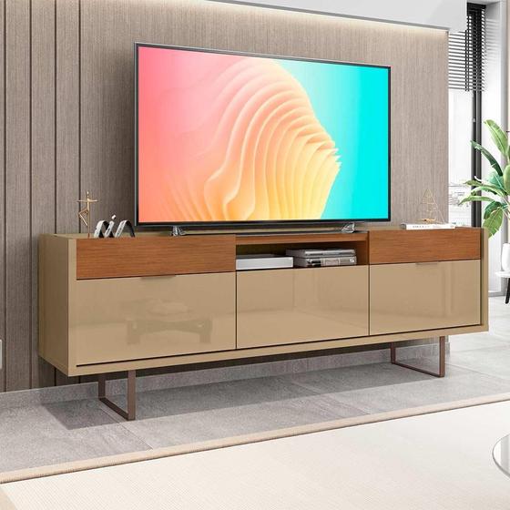 Rack De Sala Para TV De Até 60 Polegadas 3 Portas 180cm Champagne Cedro ...