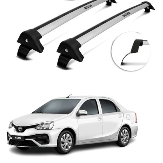 Rack de Teto Etios Sedan - 4 Pts Prata Suporta 45 Kg - CristalCar ...