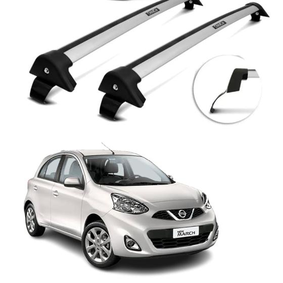Rack De Teto Nissan March Prata 2011 á 2019 -CristalCar - Rack e ...