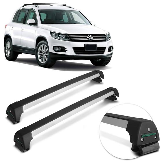 Rack de Teto Tiguan 2009 2010 2011 2012 2013 2014 2015 2016 2017 Prata ...