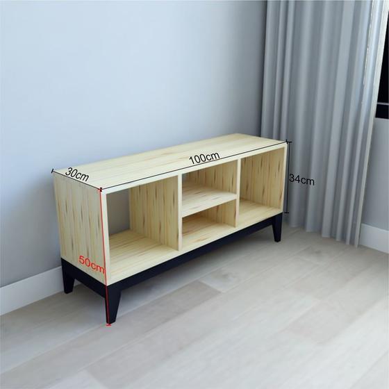 Rack em madeira pinus Natural & Colors - Pla móveis - Rack - Magazine Luiza