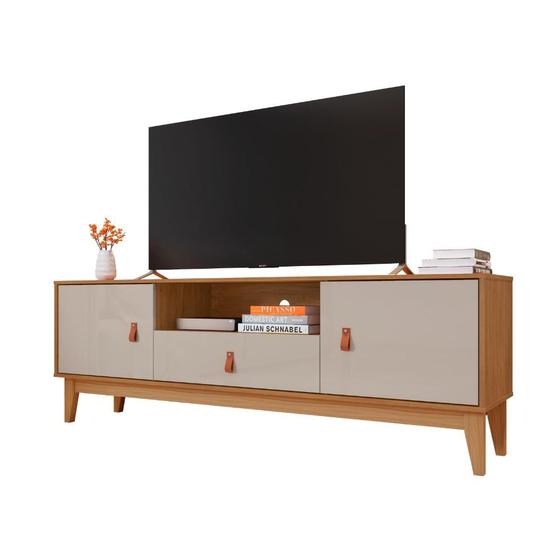 Rack Esmeralda Plus 1,60m Cedro/Off White Casa D Móveis Sala - Rack - Magazine Luiza