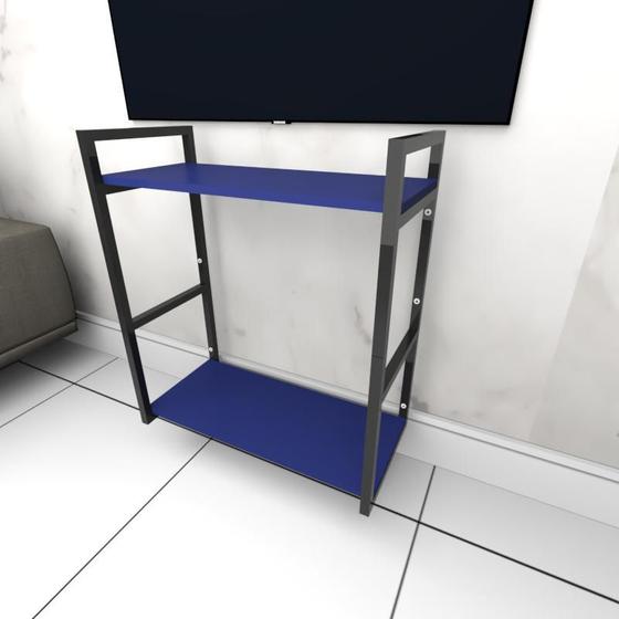 Rack Estilo Industrial Preto E Azul Escuro Ind10Azrk - E-Nichos - Rack ...