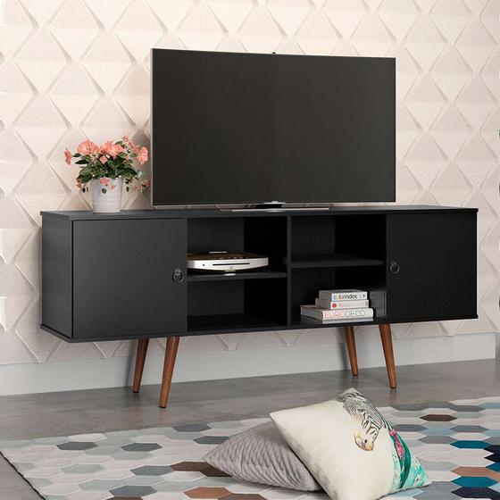 Rack Estrela Preto 160 cm - Patrimar - Rack - Magazine Luiza