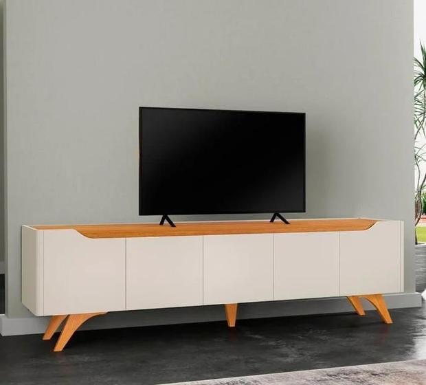 Rack Grécia para Tv até 75 Polegadas 4 Portas 1 Gaveta Off White ...