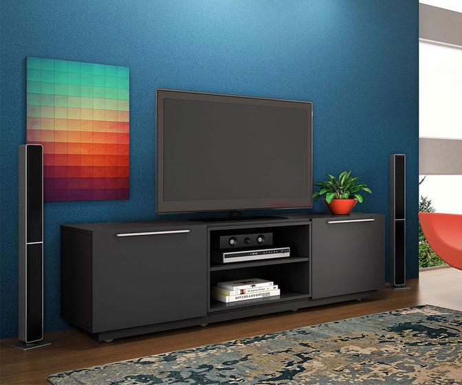 Rack Home para Tv 50 Polegadas Byron Preto Ac - OLIVAR MóVEIS - Rack ...