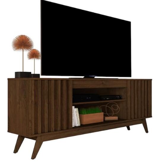 Rack malibu wood ripado cedro - Village Móveis - Rack - Magazine Luiza