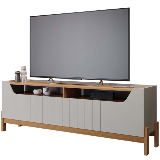 Rack Moema para TV até 70 Polegadas 4 Portas Permobili Cor Off White ...