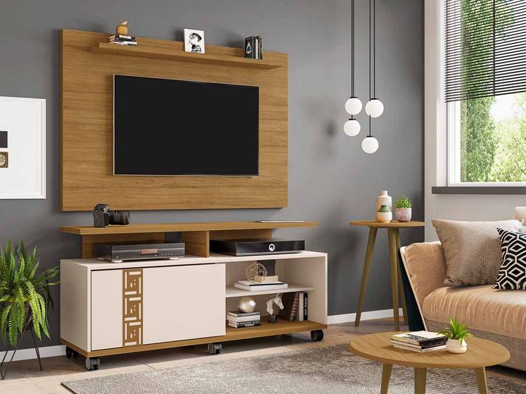 rack painel de tv 50 polegadas + 2 mesas largura 136 cm profundidade 38 ...