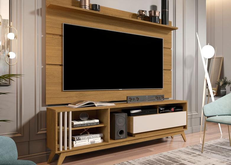 Rack Painel para TV até 72" Ripado Sala Veneto Wood Giga Móveis - Rack ...