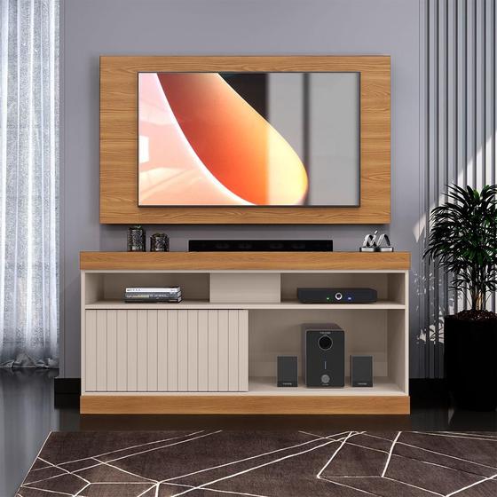 Rack Para Sala Com Painel 50 Polegadas Griz Carvalho Nobre Eric E Liam Dj Móveis - DJ MOVEIS ...