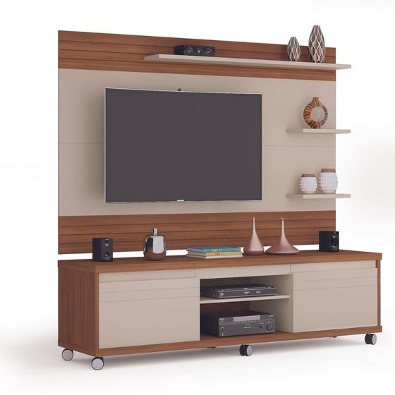 Rack para Sala de Estar com Painel Off White Freijo Mirage Germai ...