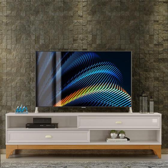 Rack Para Sala Moderno 70 Polegadas Off White E Marrom Michigan ...