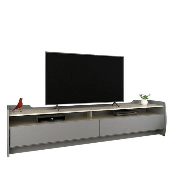 Rack Para Sala TV Até 75 Polegadas Sublime 1.8 Gelius Cinza/Off White ...