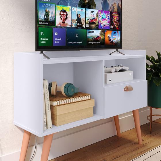 Rack para TV 32 Polegadas 1 Porta Puxador Concha Lauren Nicho Decorativo Organizador Star ...